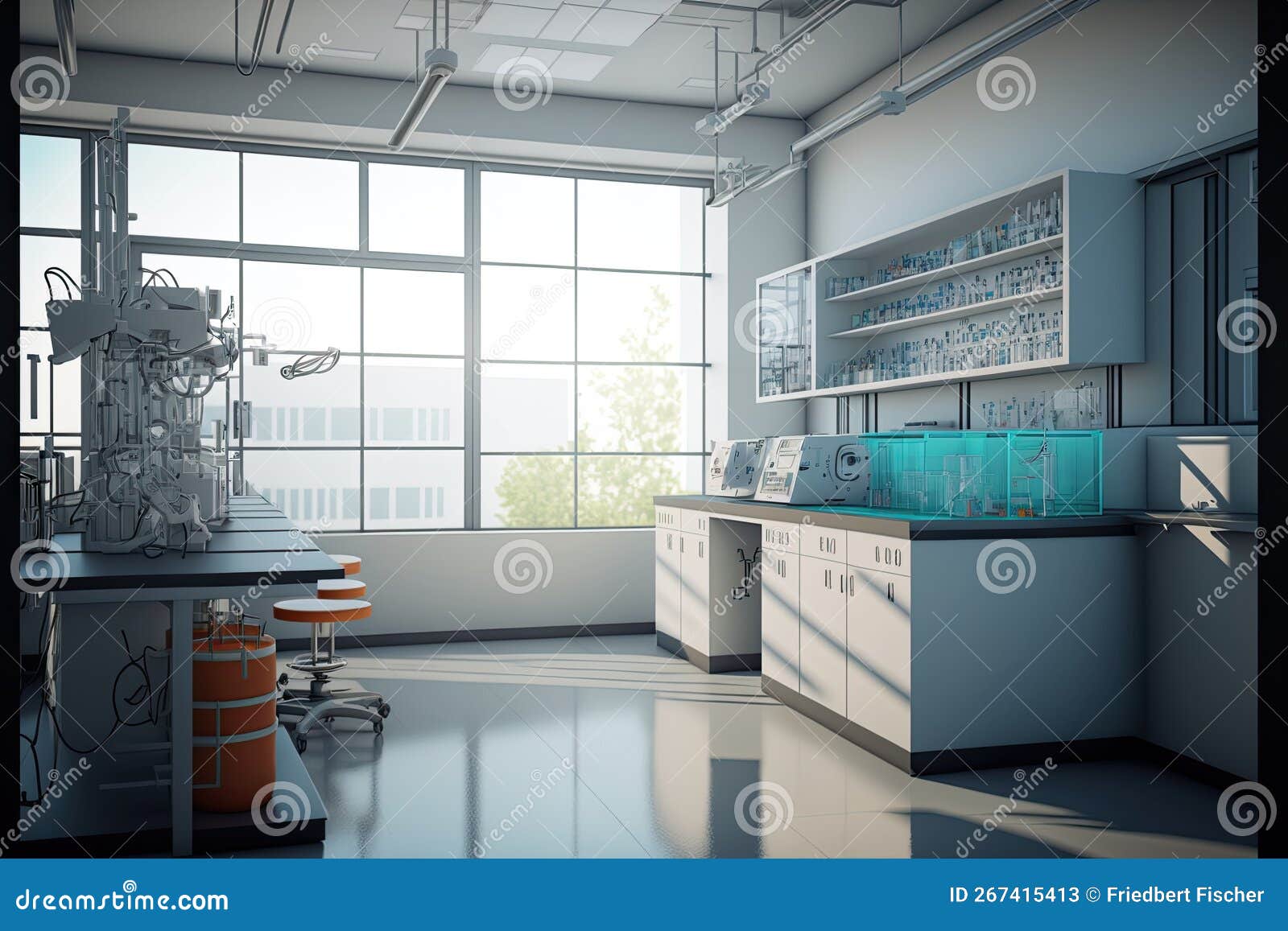 Scientific Laboratory Interior, Basic Research or Biotech Lab, Concept ...