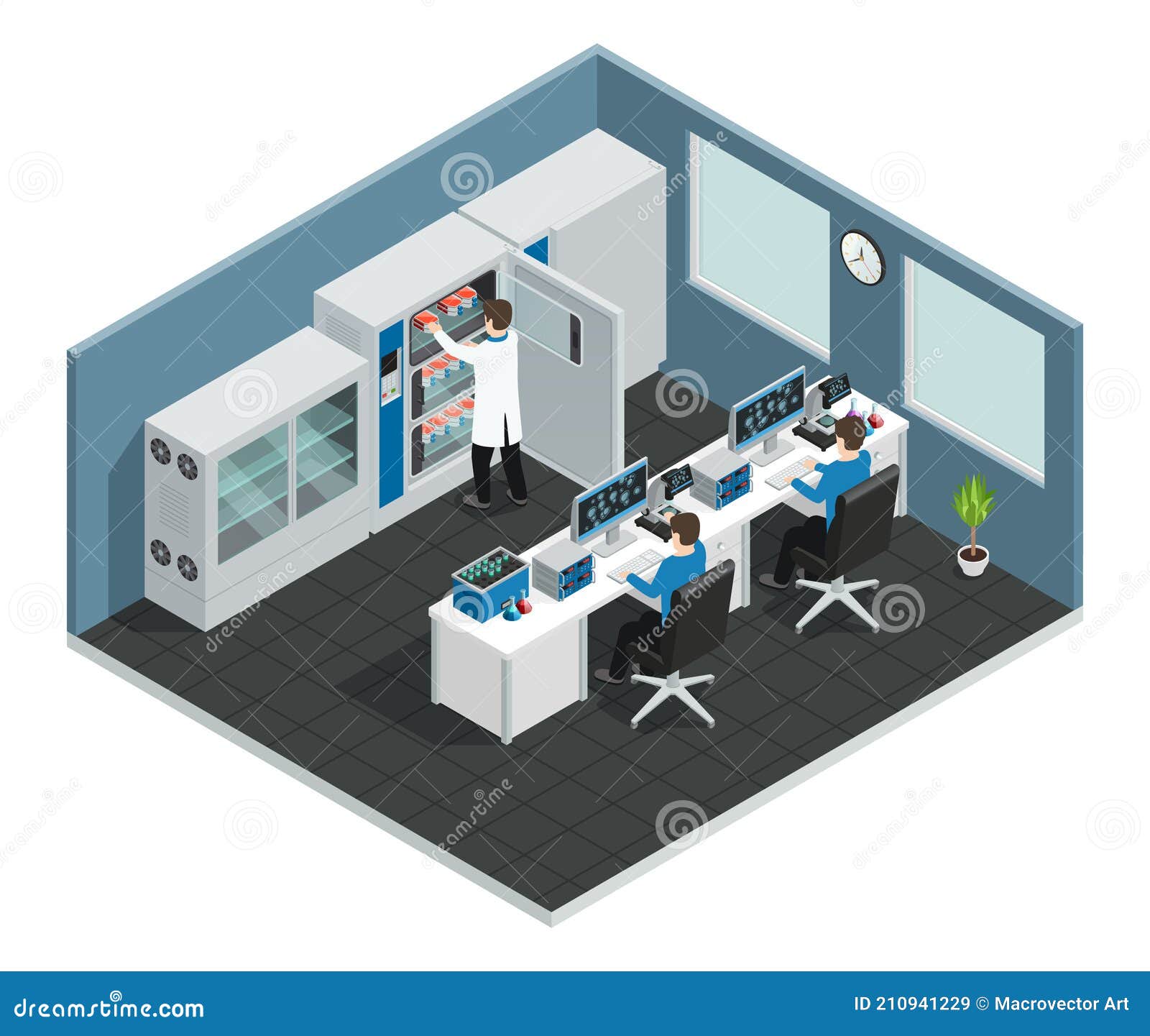 Scientific Laboratory Isometric Workplace Stock Vector - Illustration ...