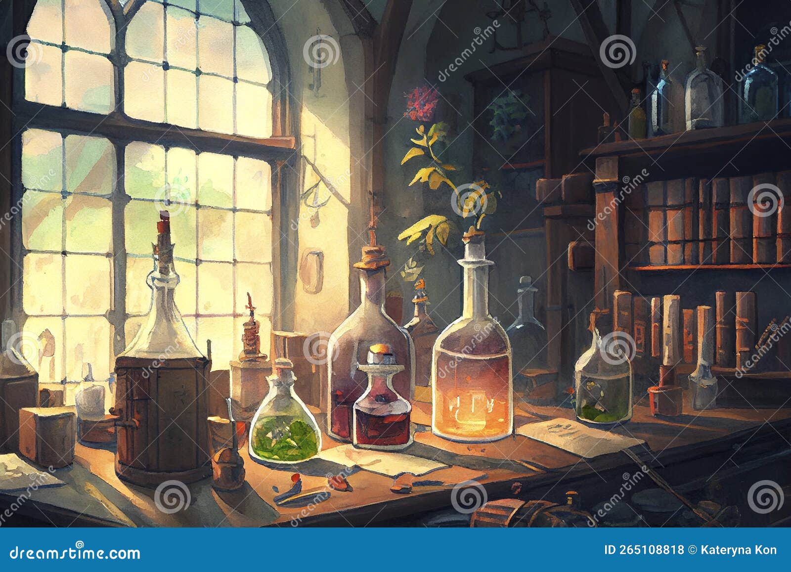 Scientific Laboratory, Medieval Science Laboratory,ai Illustration ...