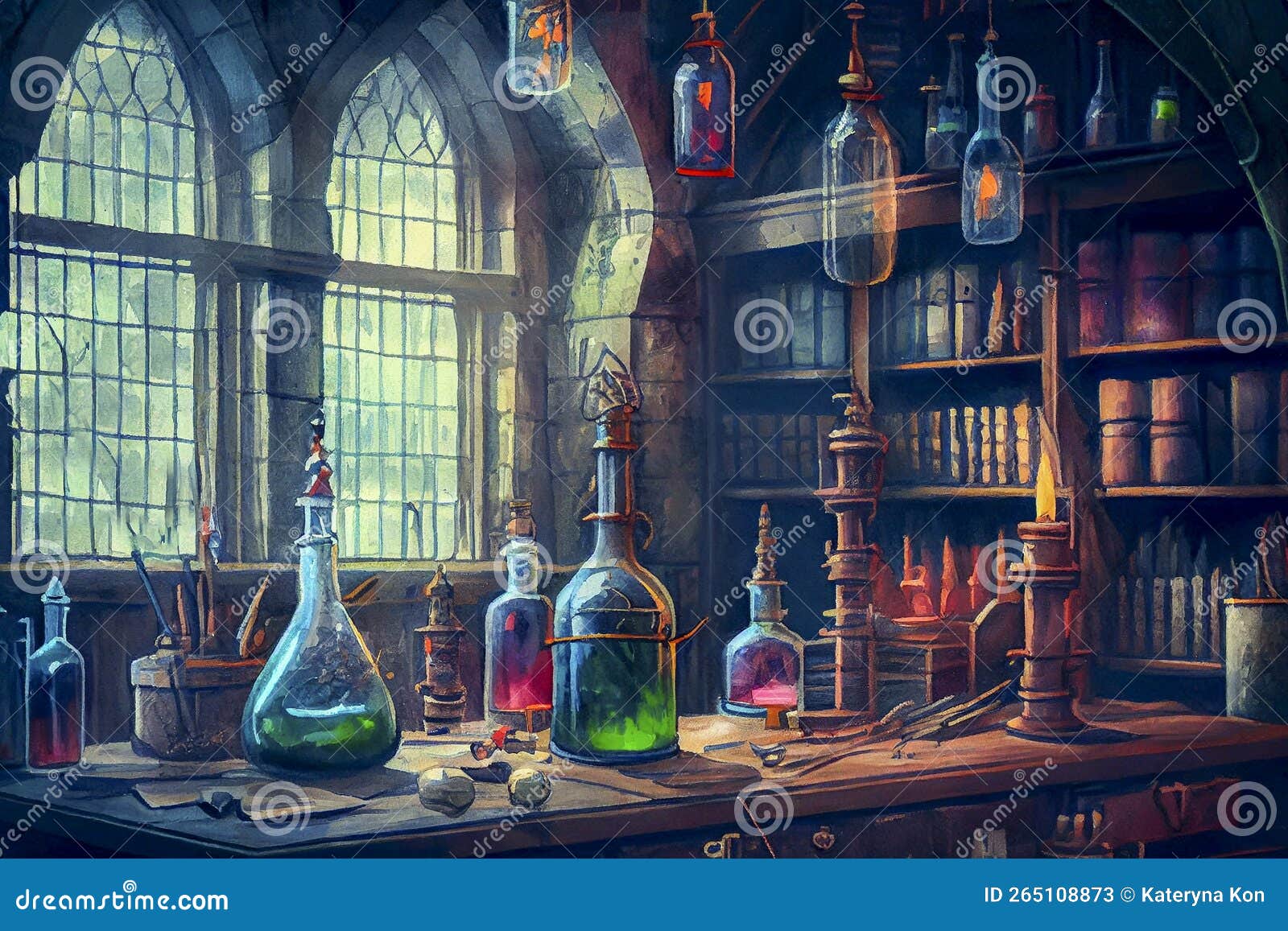 Scientific Laboratory, Medieval Science Laboratory,ai Illustration ...