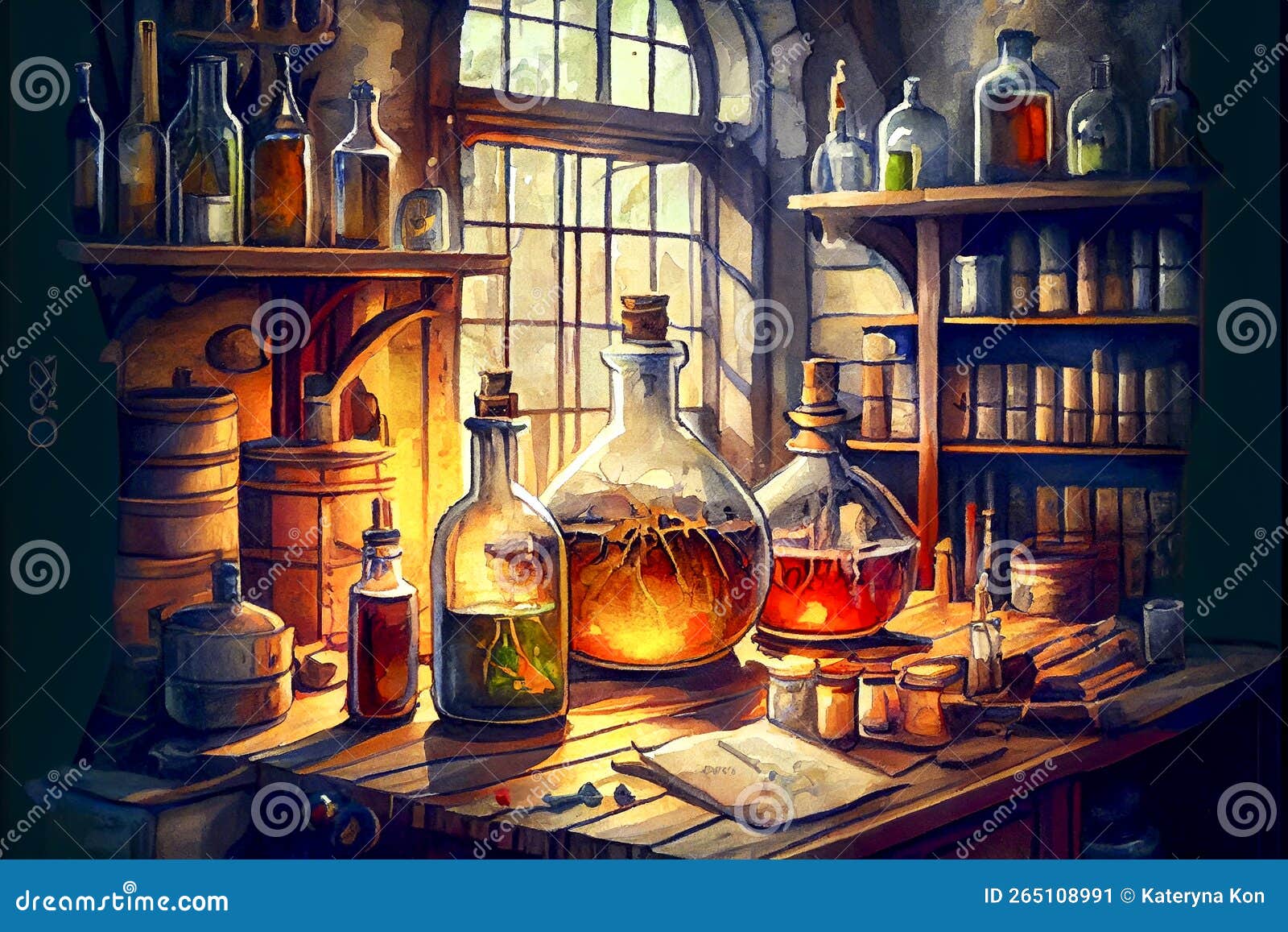 Scientific Laboratory, Medieval Science Laboratory,ai Illustration ...