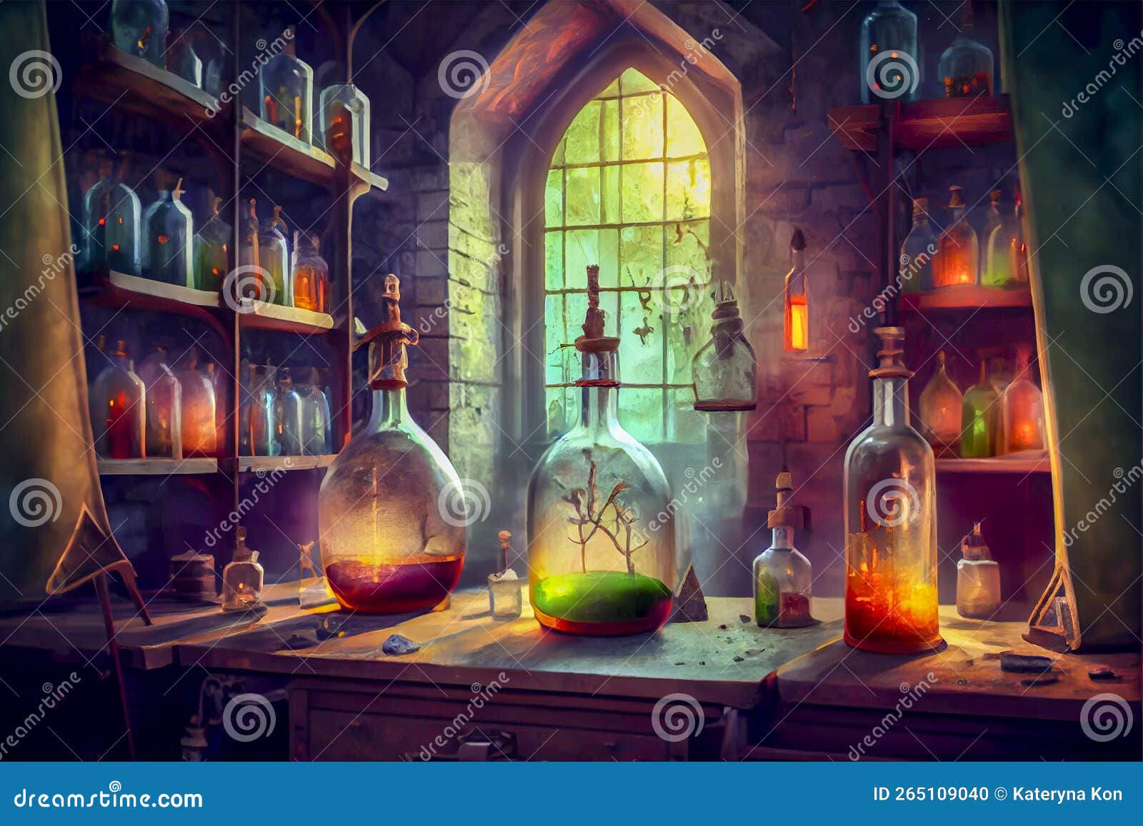 Scientific Laboratory, Medieval Science Laboratory,ai Illustration ...