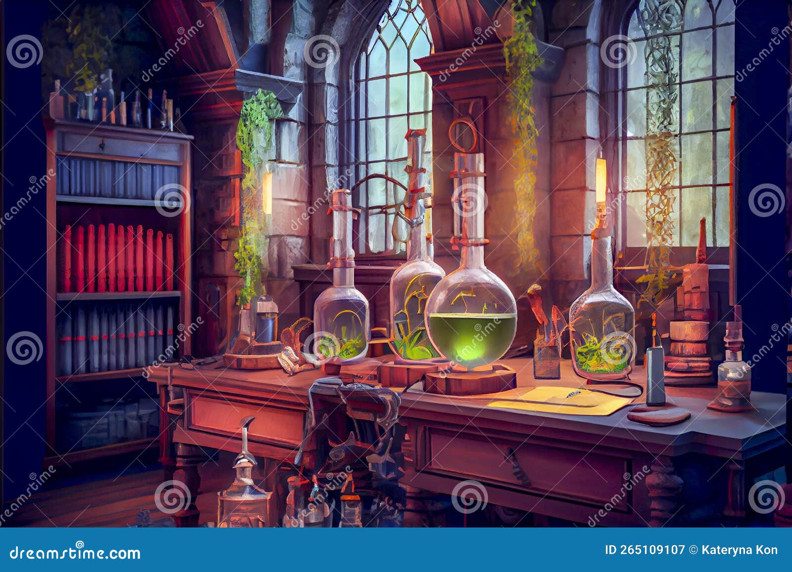 Scientific Laboratory, Medieval Science Laboratory,ai Illustration ...
