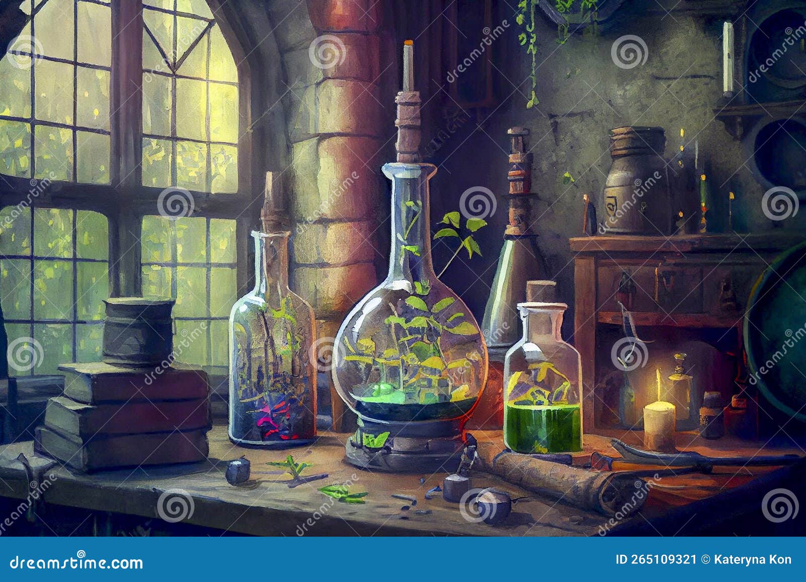 Scientific Laboratory, Medieval Science Laboratory,ai Illustration ...