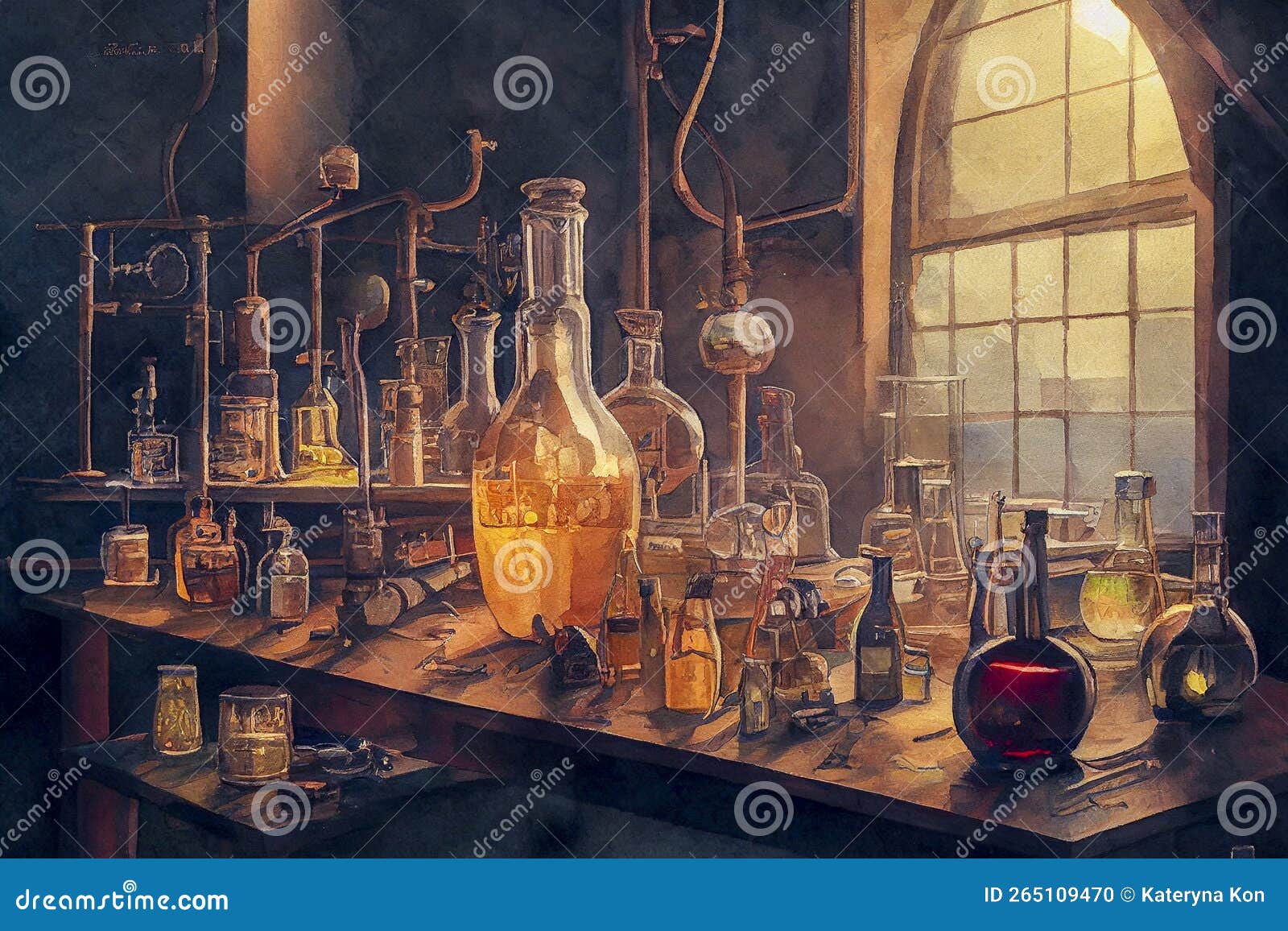 Scientific Laboratory, Medieval Science Laboratory,ai Illustration ...