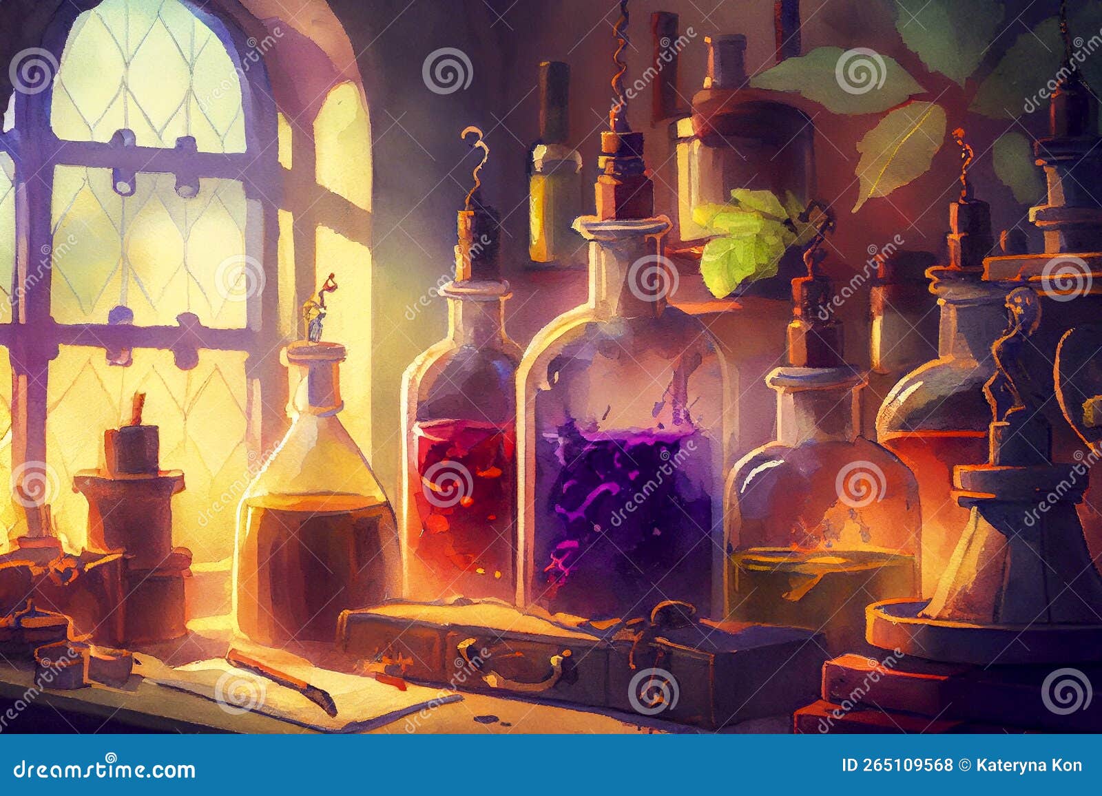 Scientific Laboratory, Medieval Science Laboratory,ai Illustration ...