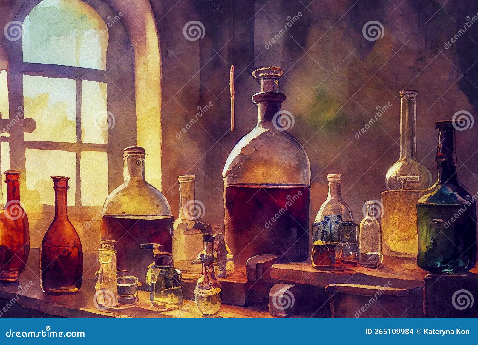 Scientific Laboratory, Medieval Science Laboratory,ai Illustration ...
