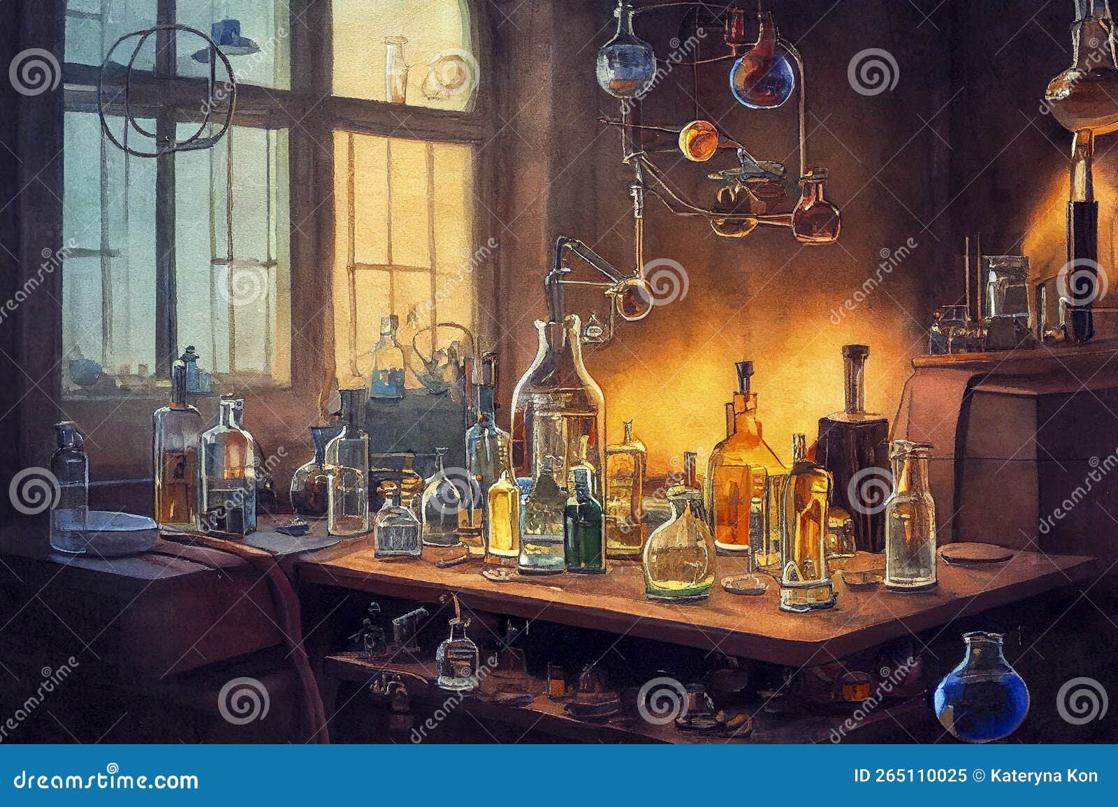 Scientific Laboratory, Medieval Science Laboratory,ai Illustration ...