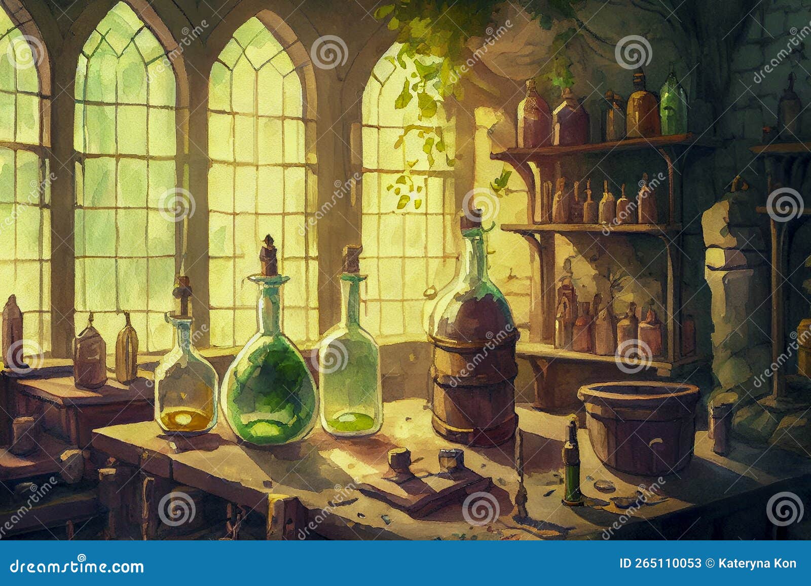 Scientific Laboratory, Medieval Science Laboratory,ai Illustration ...