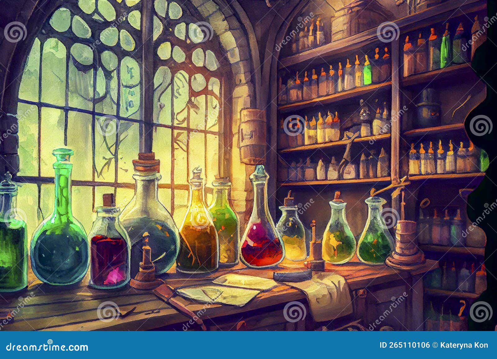 Scientific Laboratory, Medieval Science Laboratory,ai Illustration ...