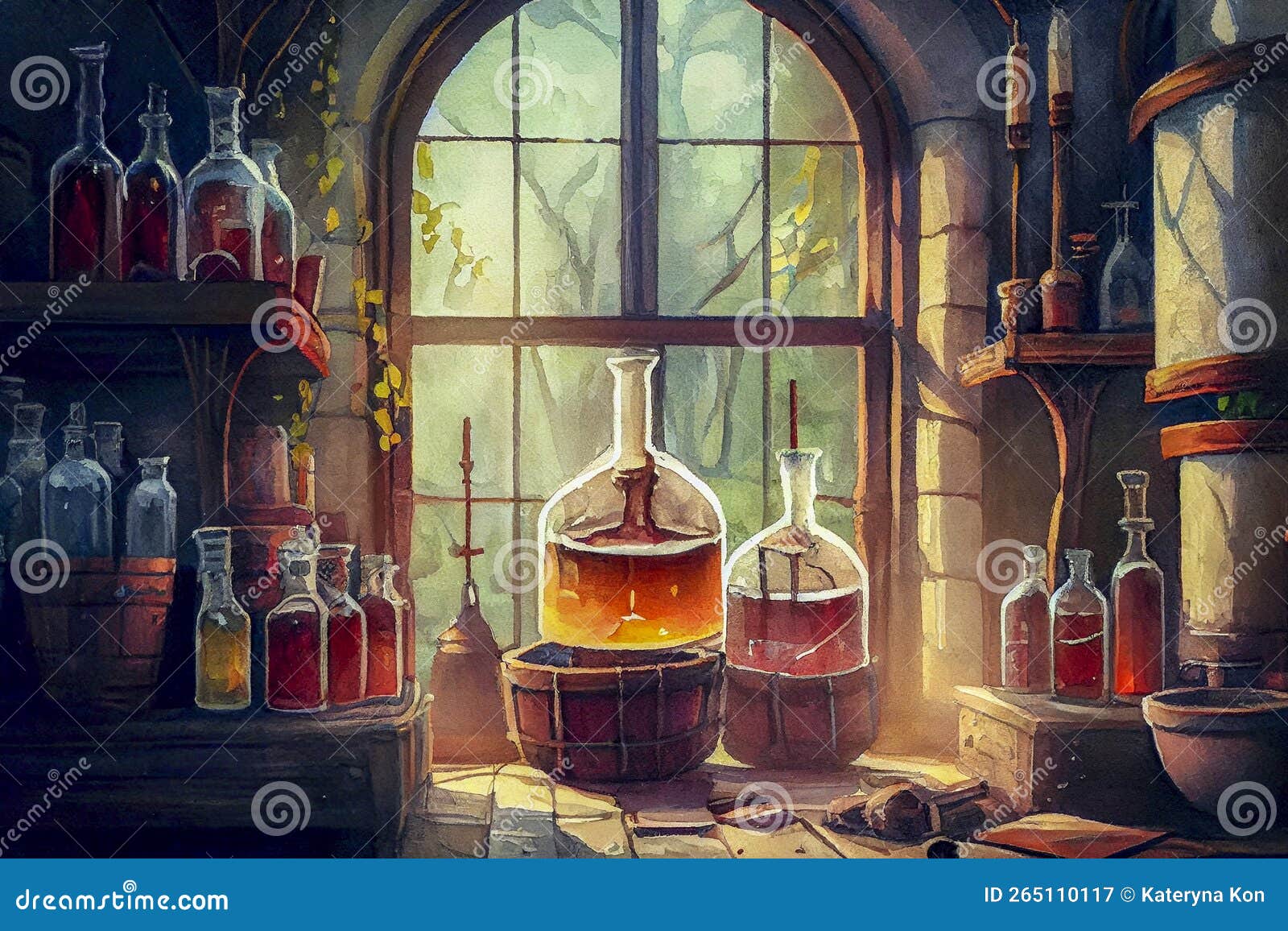 Scientific Laboratory, Medieval Science Laboratory,ai Illustration ...
