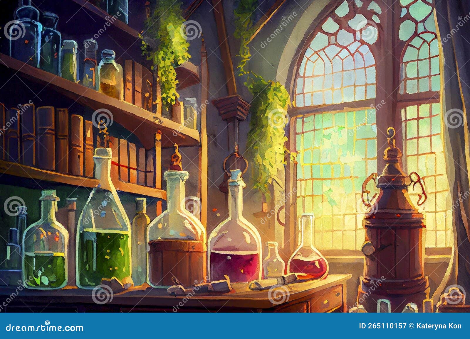 Scientific Laboratory, Medieval Science Laboratory,ai Illustration ...