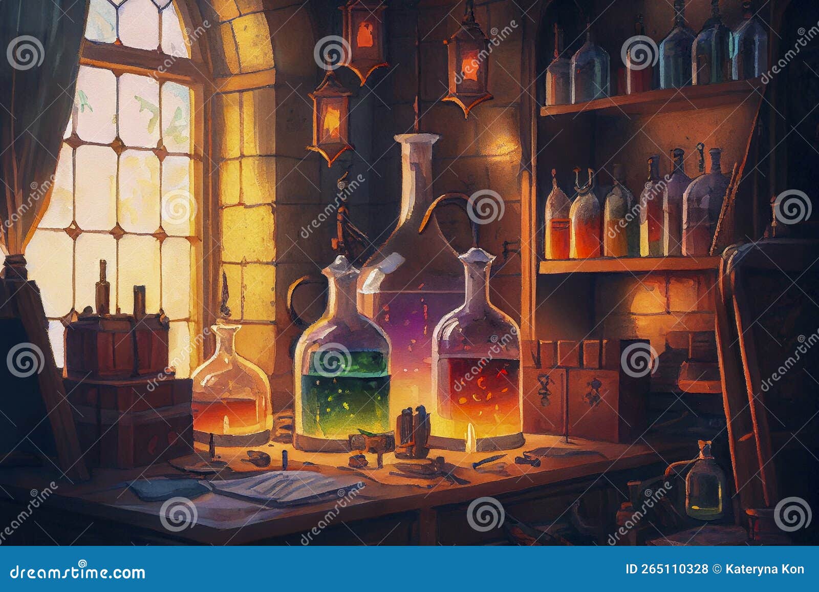Scientific Laboratory, Medieval Science Laboratory,ai Illustration ...