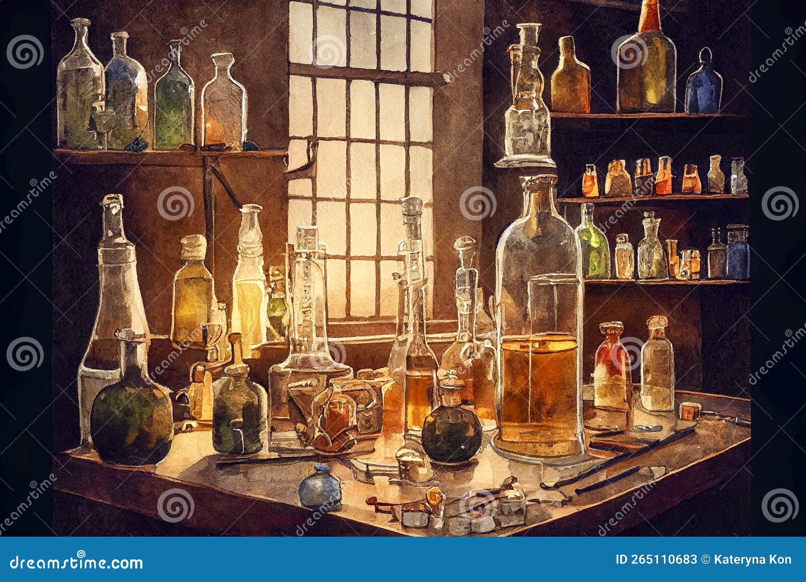 Scientific Laboratory, Medieval Science Laboratory,ai Illustration ...