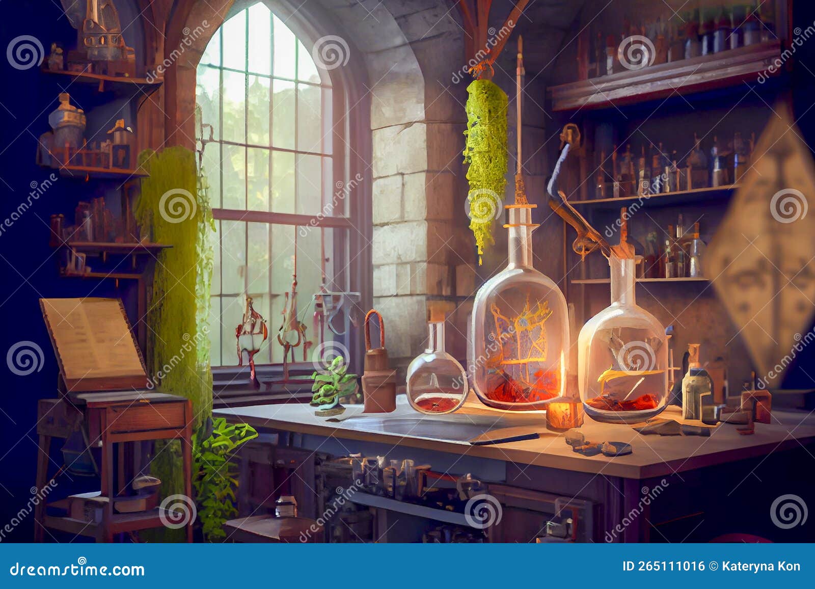Scientific Laboratory, Medieval Science Laboratory,ai Illustration ...