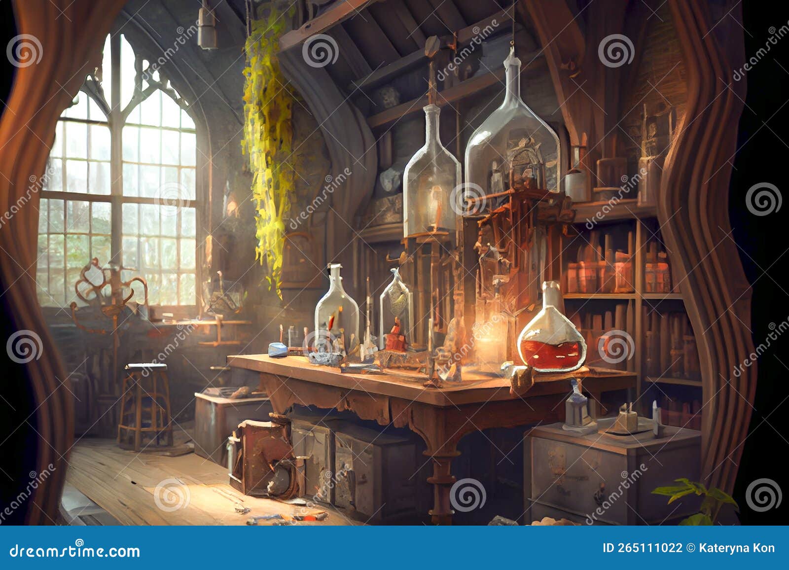 Scientific Laboratory, Medieval Science Laboratory,ai Illustration ...