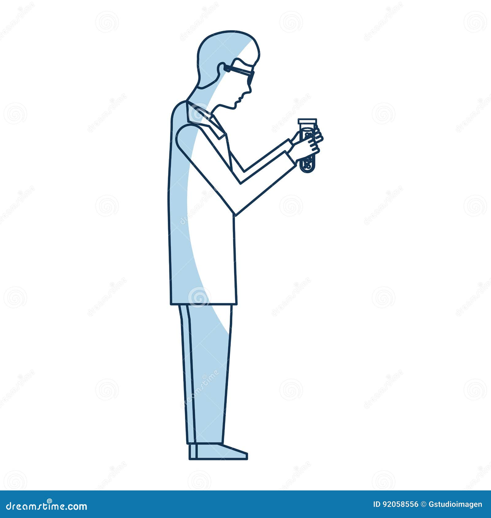 Scientific Man with Tube Test Avatar Icon Stock Vector - Illustration ...