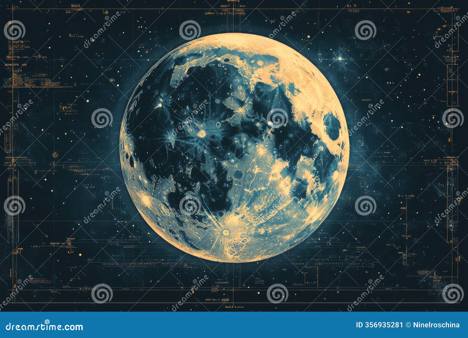 Scientific Map Highlighting Planetary Structures and Features with a ...