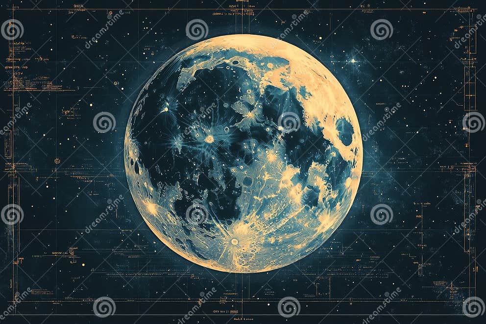 Scientific Map Highlighting Planetary Structures and Features with a ...