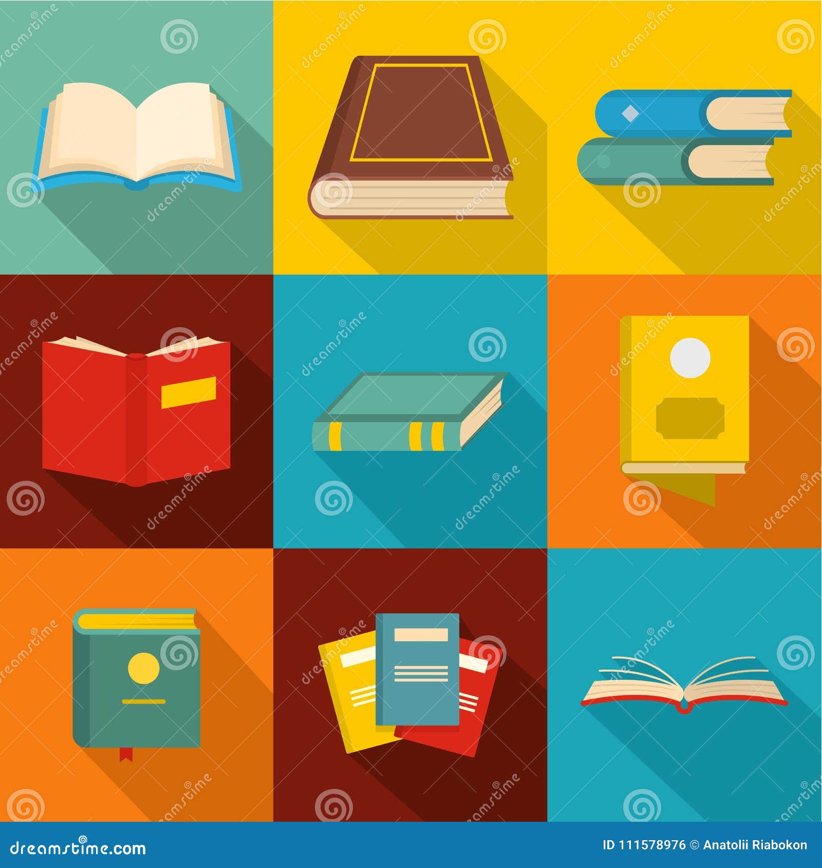 Scientific Message Icons Set, Flat Style Stock Vector - Illustration of ...