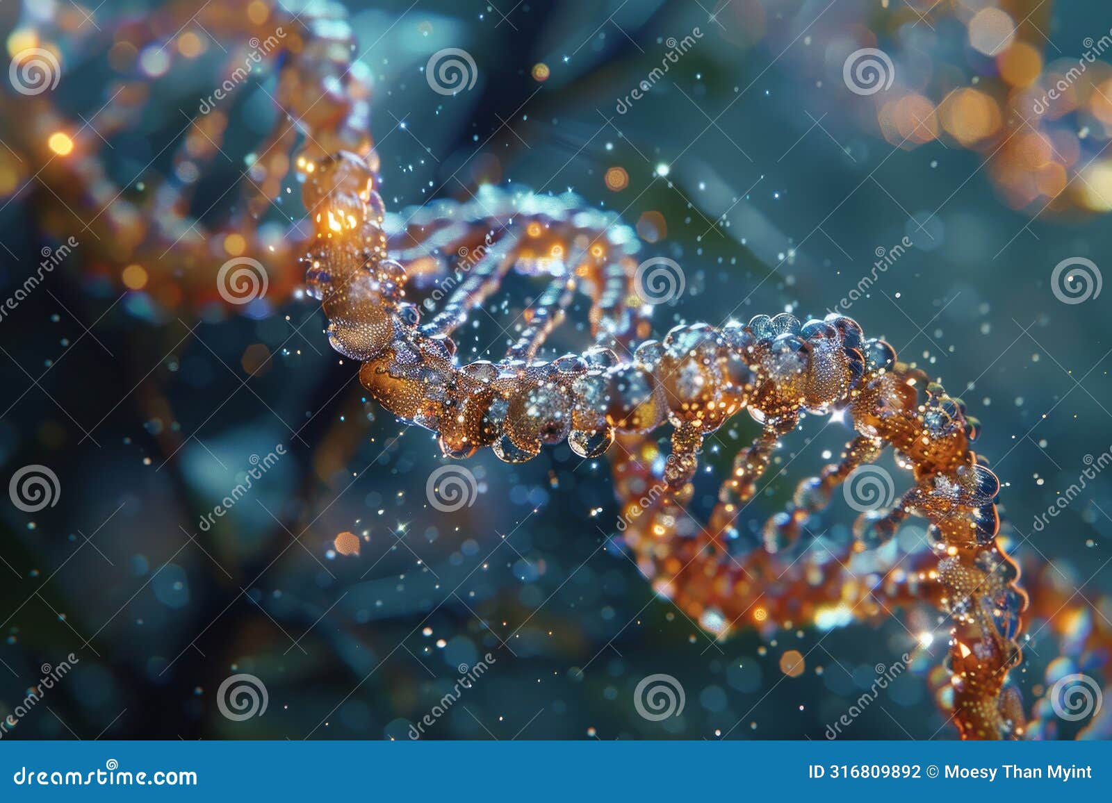 Ultra Realistic Scientific Micrograph Of A Double Helix DNA Stock Photo ...