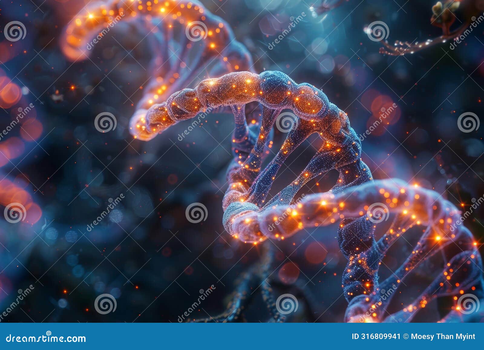 Ultra Realistic Scientific Micrograph of a Double Helix DNA Stock ...