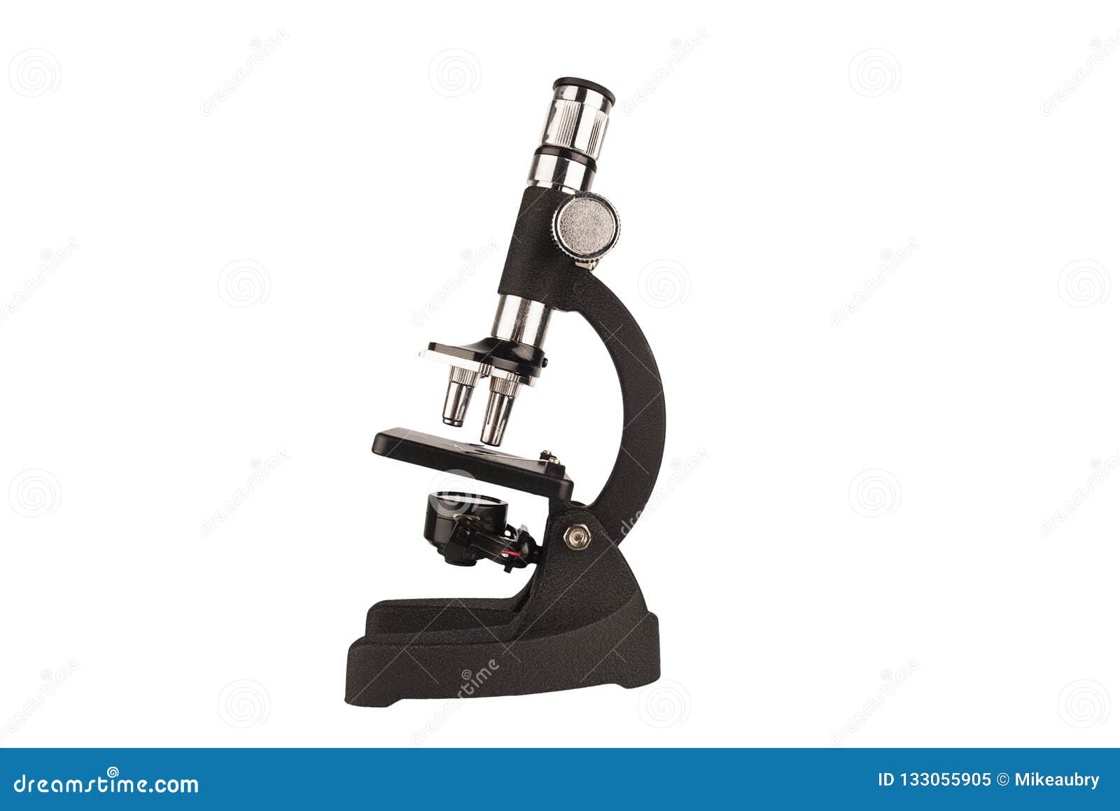 Scientific Microscope Isolated on White Background. Stock Image - Image ...