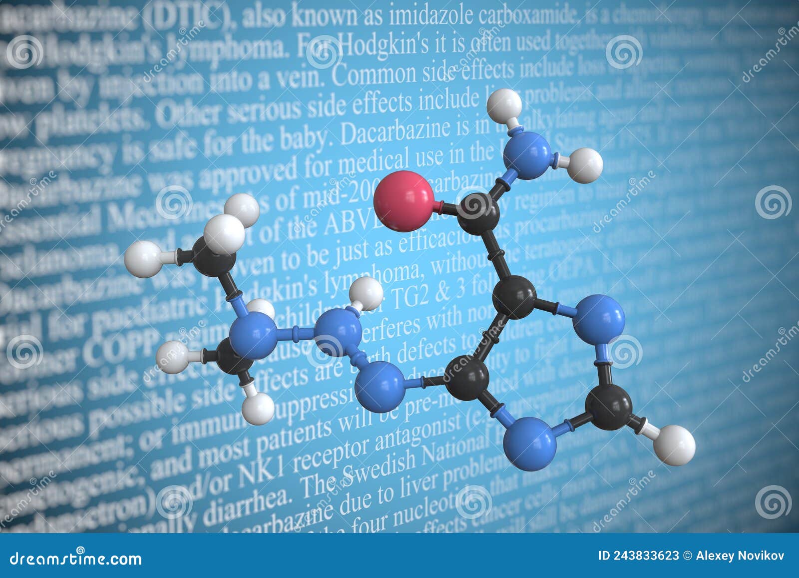 Dacarbazine Molecular Structure, 3d Model Molecule, Imidazole ...