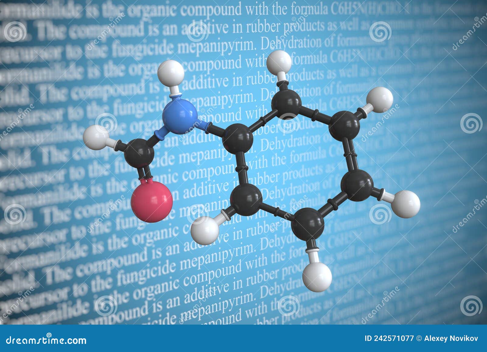 Formanilide Molecular Structure 3d, Flat Model, Formamide Aniline ...