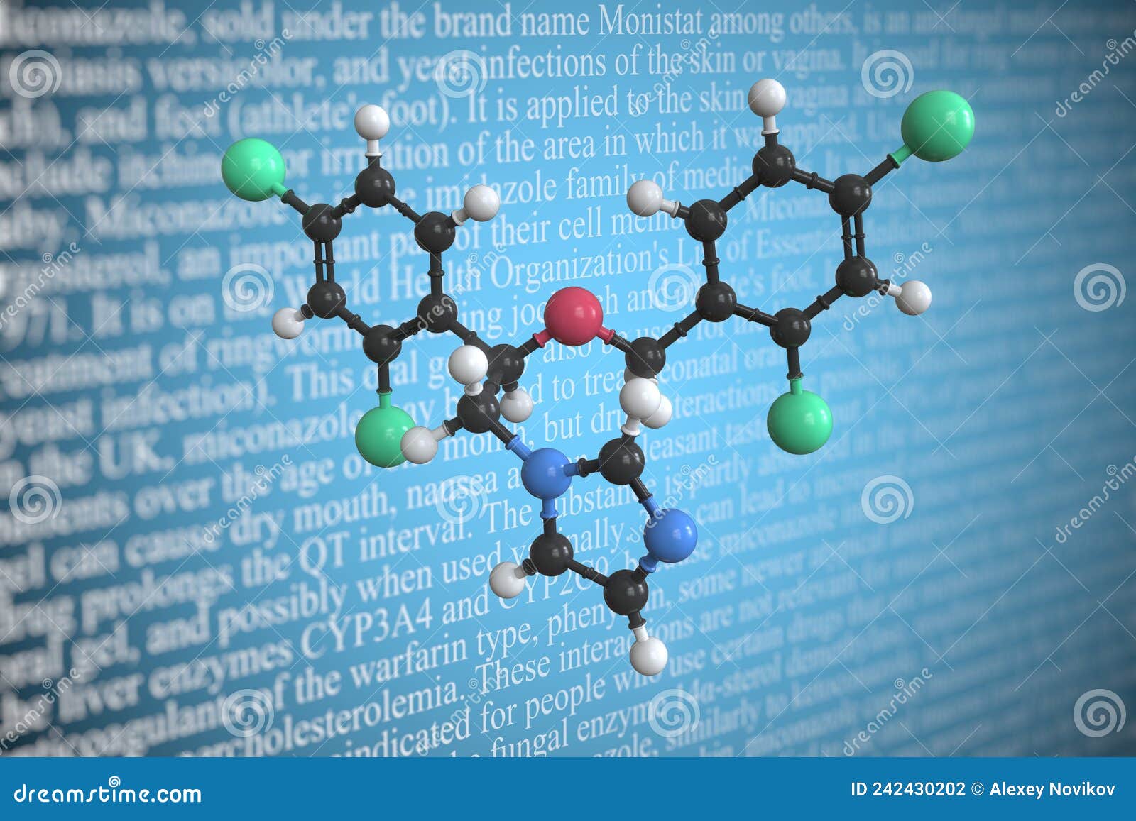 Miconazole Molecular Structure Isolated On White Royalty-Free ...