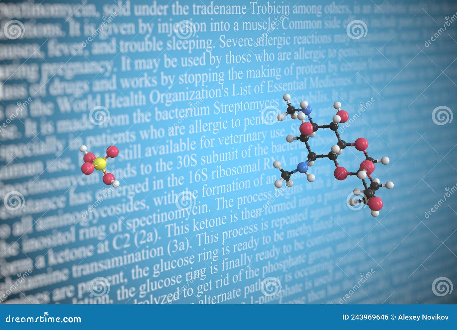 Spectinomycin Molecular Structure, 3d Model Molecule, Antibiotic ...