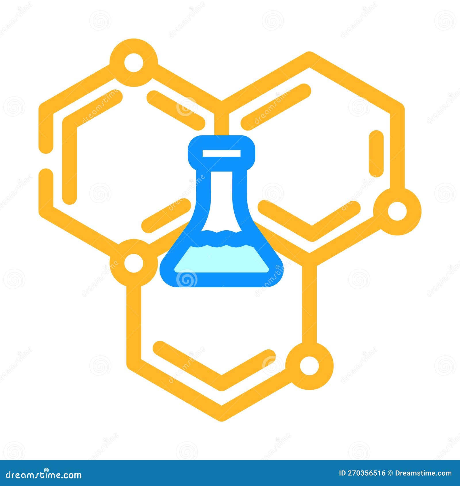 Scientific Molecular Structure Color Icon Vector Illustration Stock ...