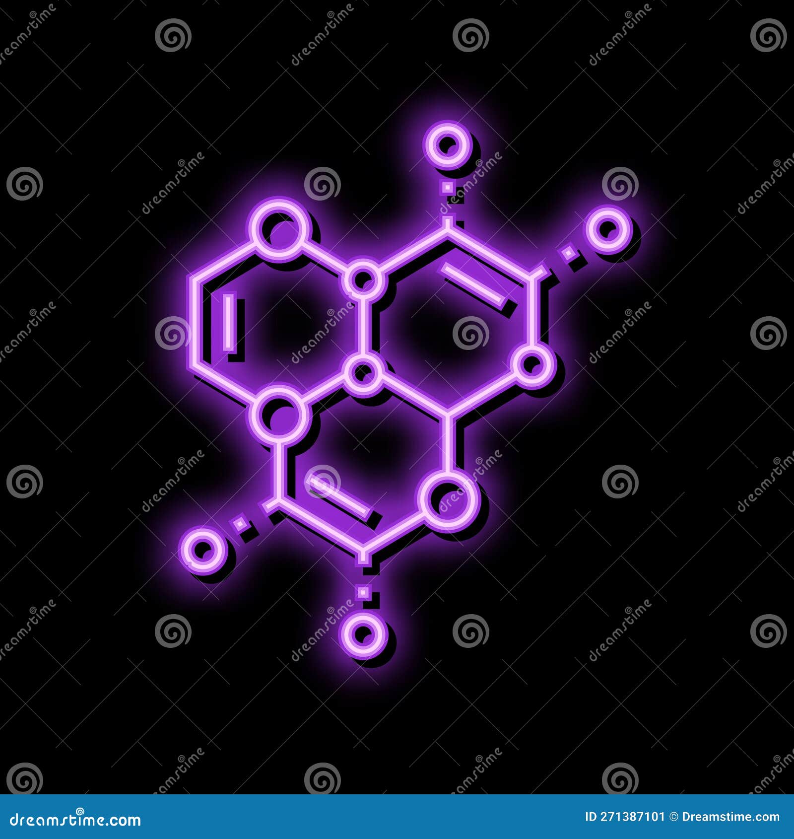 Scientific Molecular Structure Neon Glow Icon Illustration Stock Vector ...