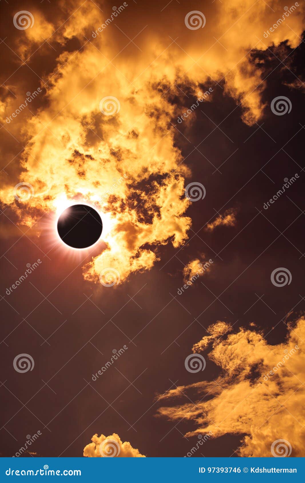 Scientific Natural Phenomenon. Total Solar Eclipse with Diamond Stock ...