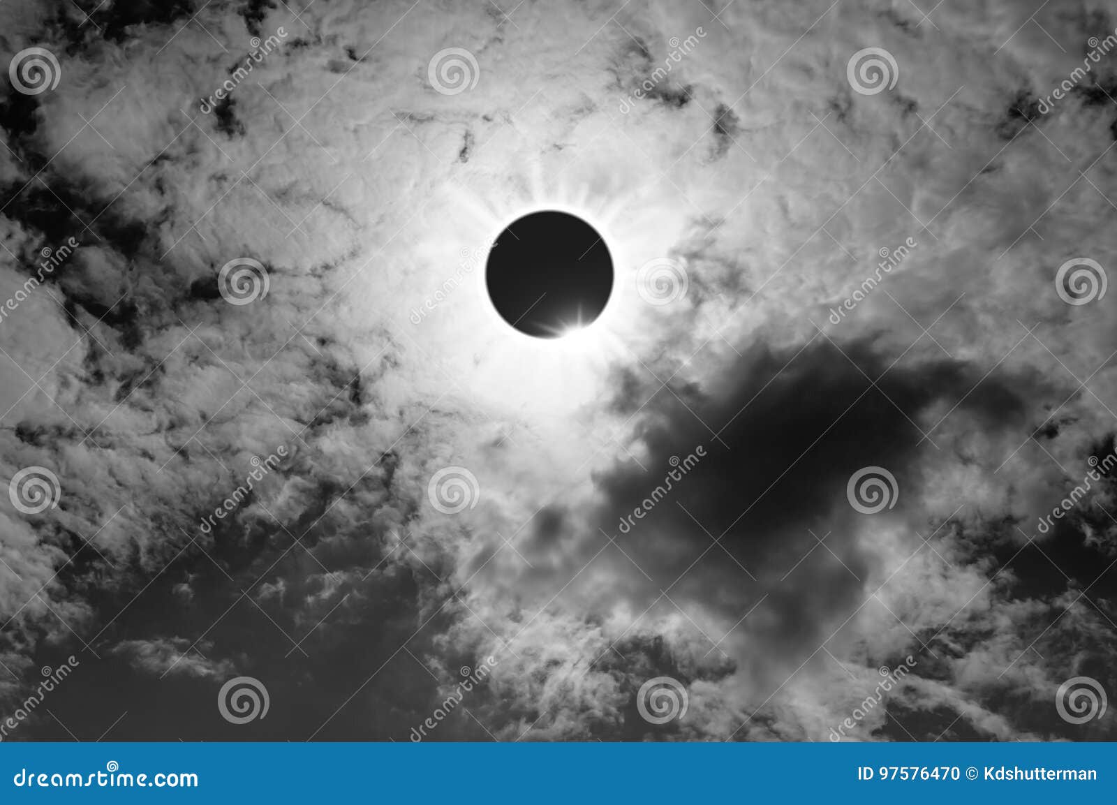 Scientific Natural Phenomenon. Total Solar Eclipse with Diamond Stock ...