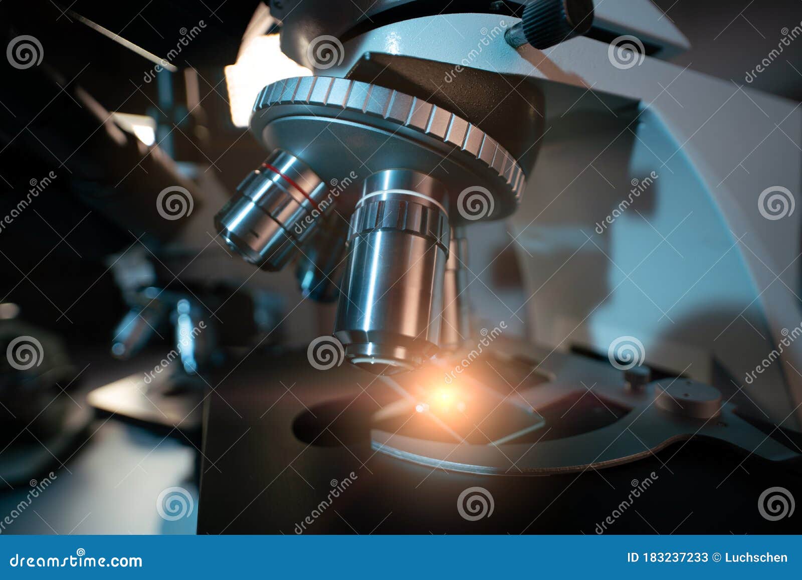 Scientific Optical Microscope in the Laboratory Stock Image - Image of ...