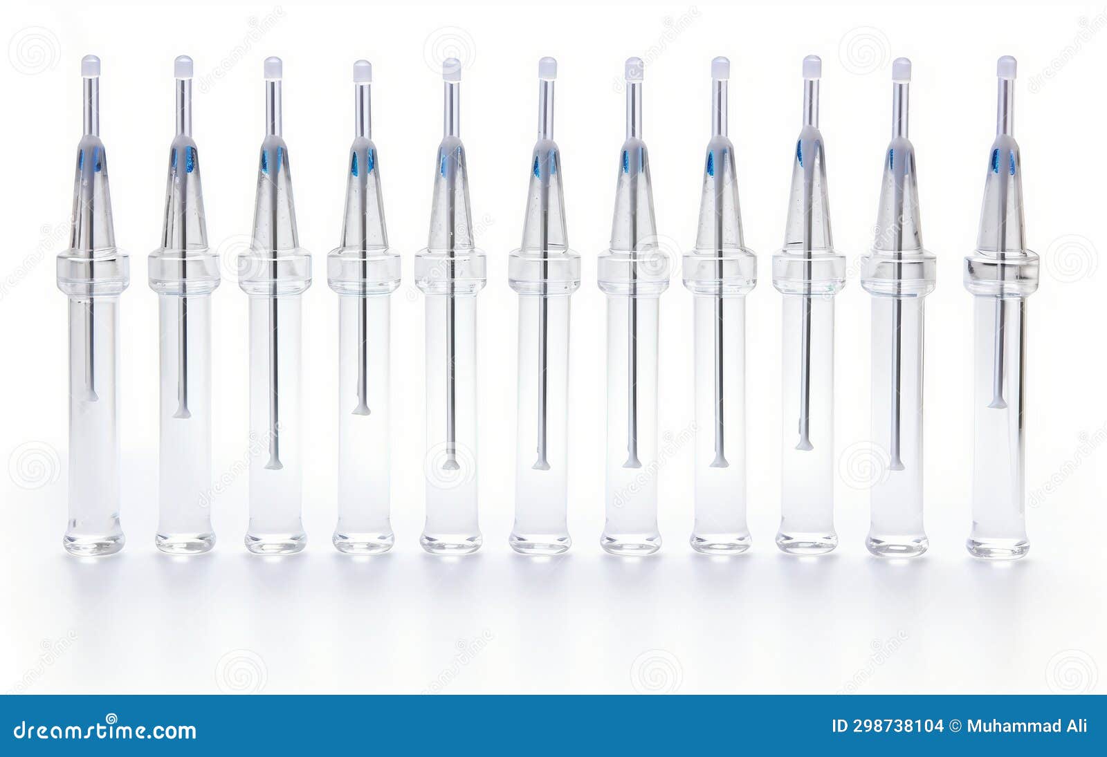 Scientific Pipette Array on White Background Stock Photo - Image of ...