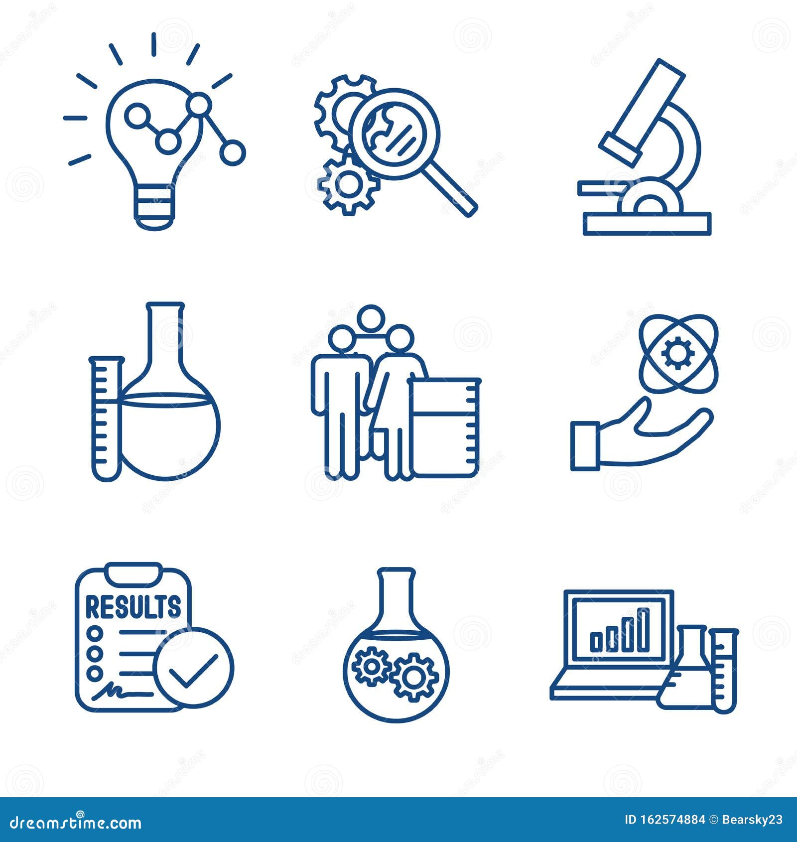 Scientific Process Icon Set with Hypothesis, Analysis, Etc Stock Vector ...