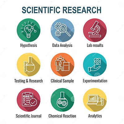 Scientific Process Icon Set with Hypothesis, Analysis, Etc Stock Vector ...