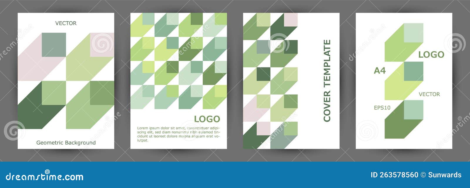 Scientific Publication Cover Layout Collection A4 Design. Modernism ...