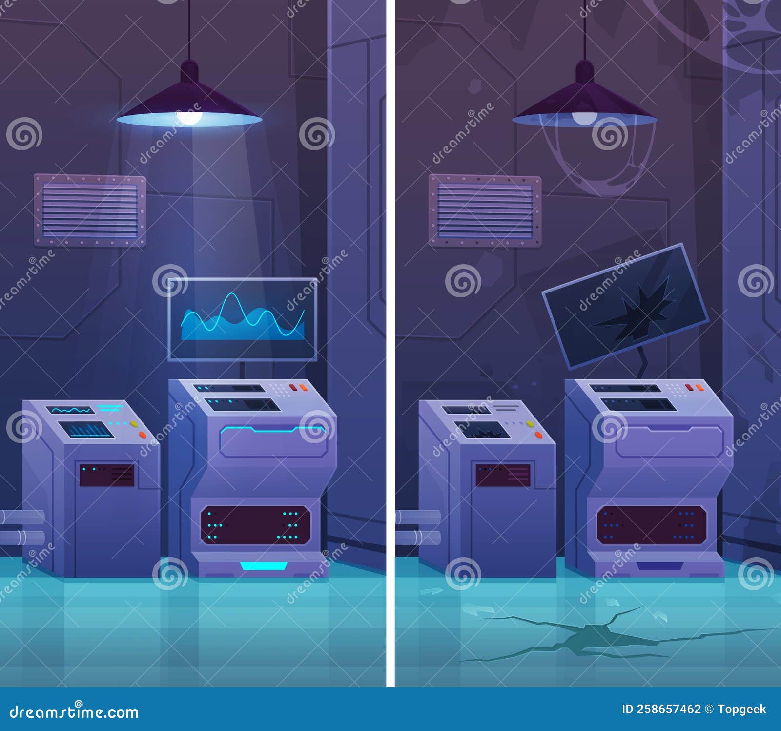 Scientific Research Chemical Laboratory before and after Destruction ...