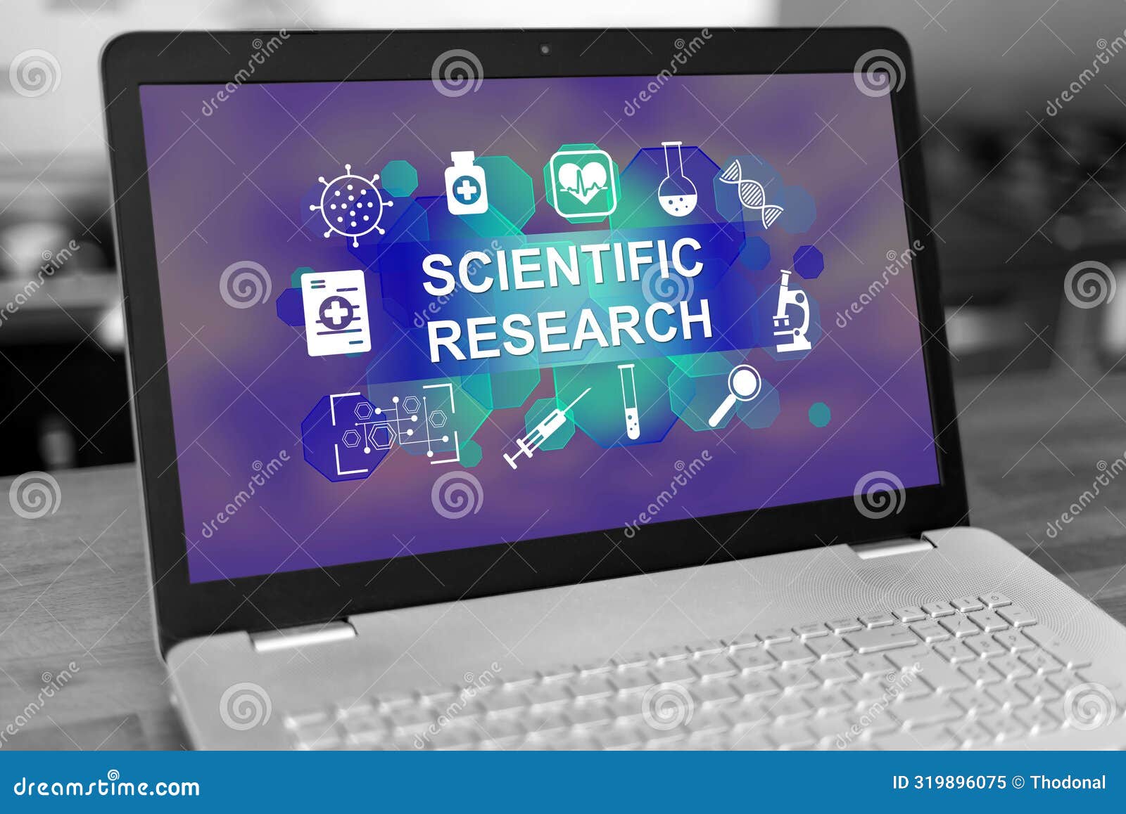 Scientific Research Concept on a Laptop Stock Image - Image of biology ...