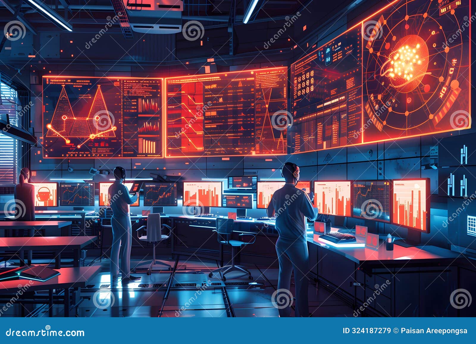 Scientific Research Data Analysis, Flat Design Illustration, Tilted ...