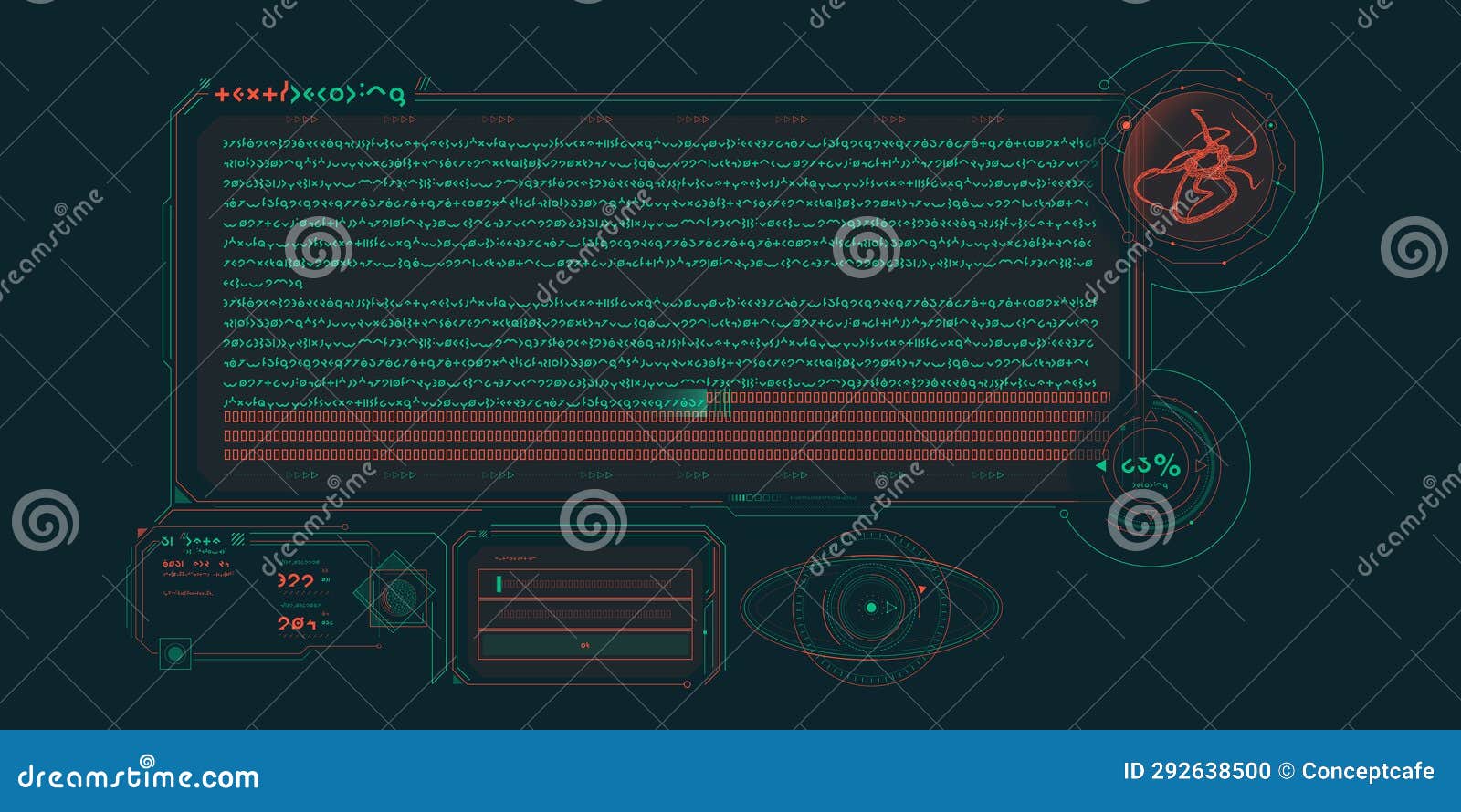 Scientific Research Data Processing Interface. Stock Illustration ...