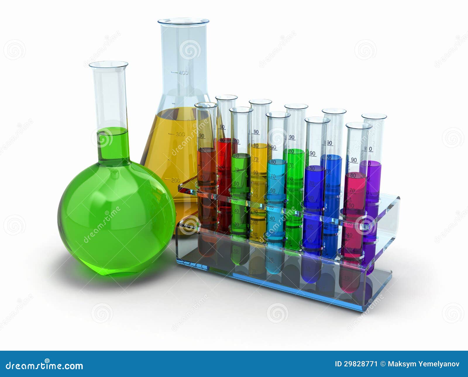 Glass Test Tube Filled With A Liquid And Orange Sediment (precipitate ...