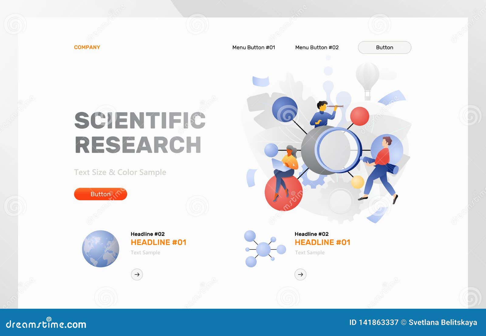 Scientific Research Header Template Stock Vector - Illustration of ...