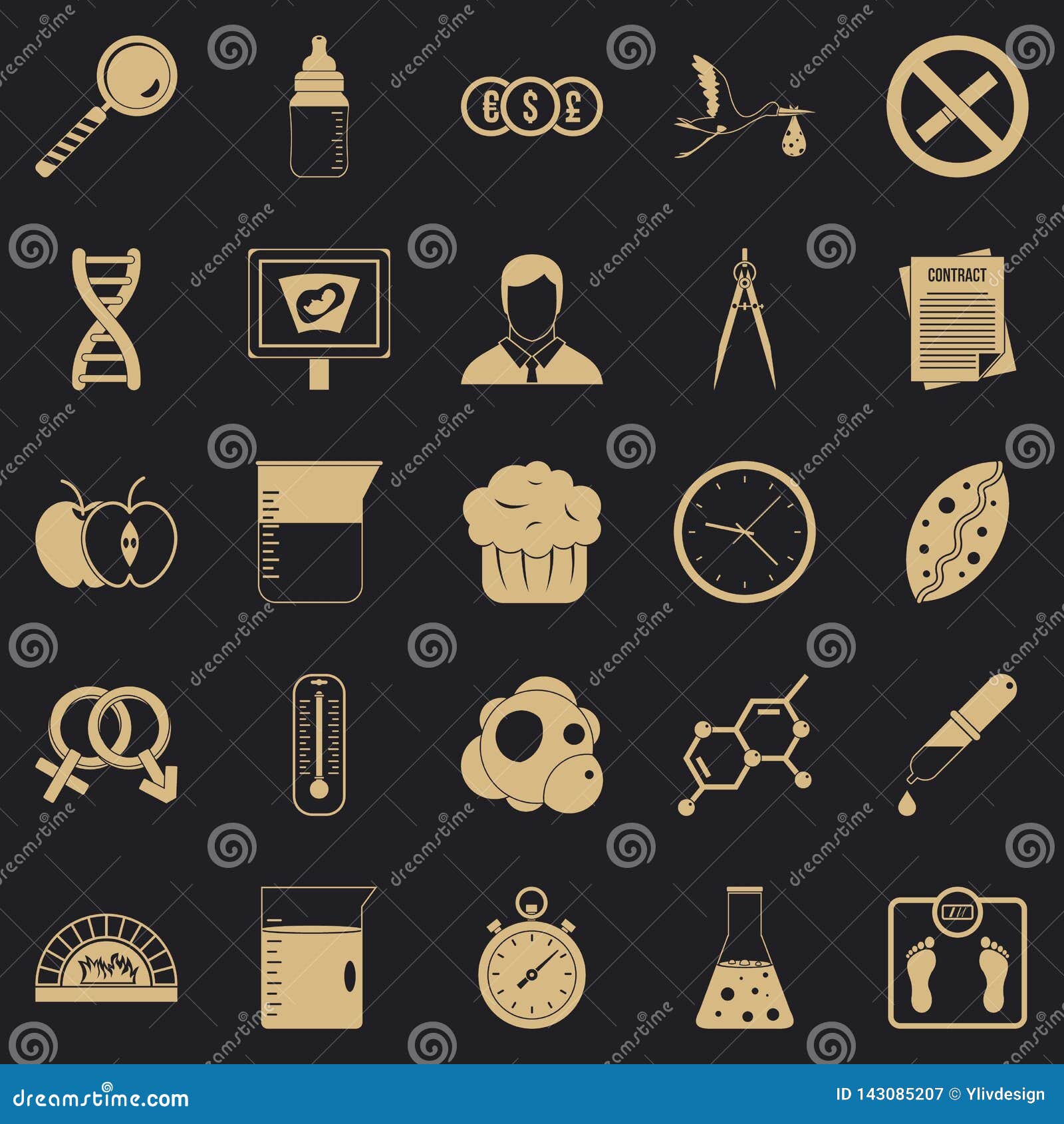 Scientific Research Icons Set, Simple Style Stock Vector - Illustration ...