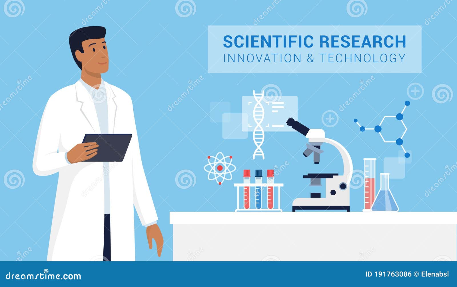 Scientific Research and Technology Stock Vector - Illustration of ...