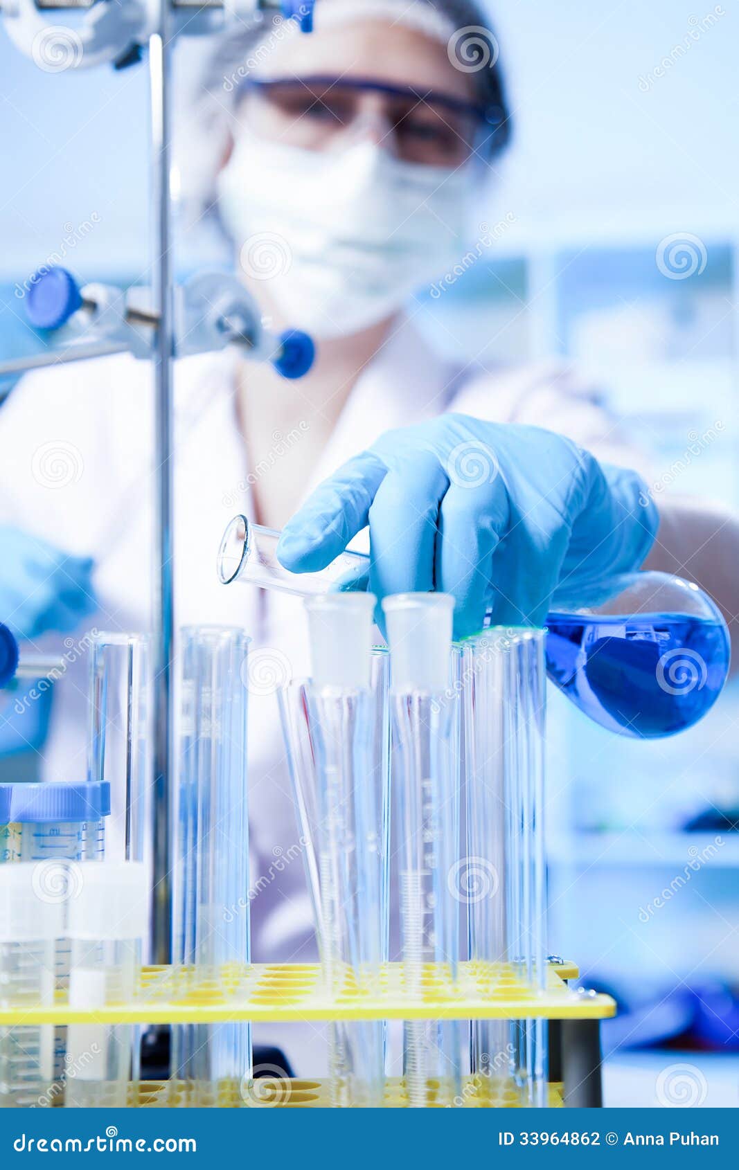 Scientific Researcher Holding Stock Photo - Image of medicine, glasses ...