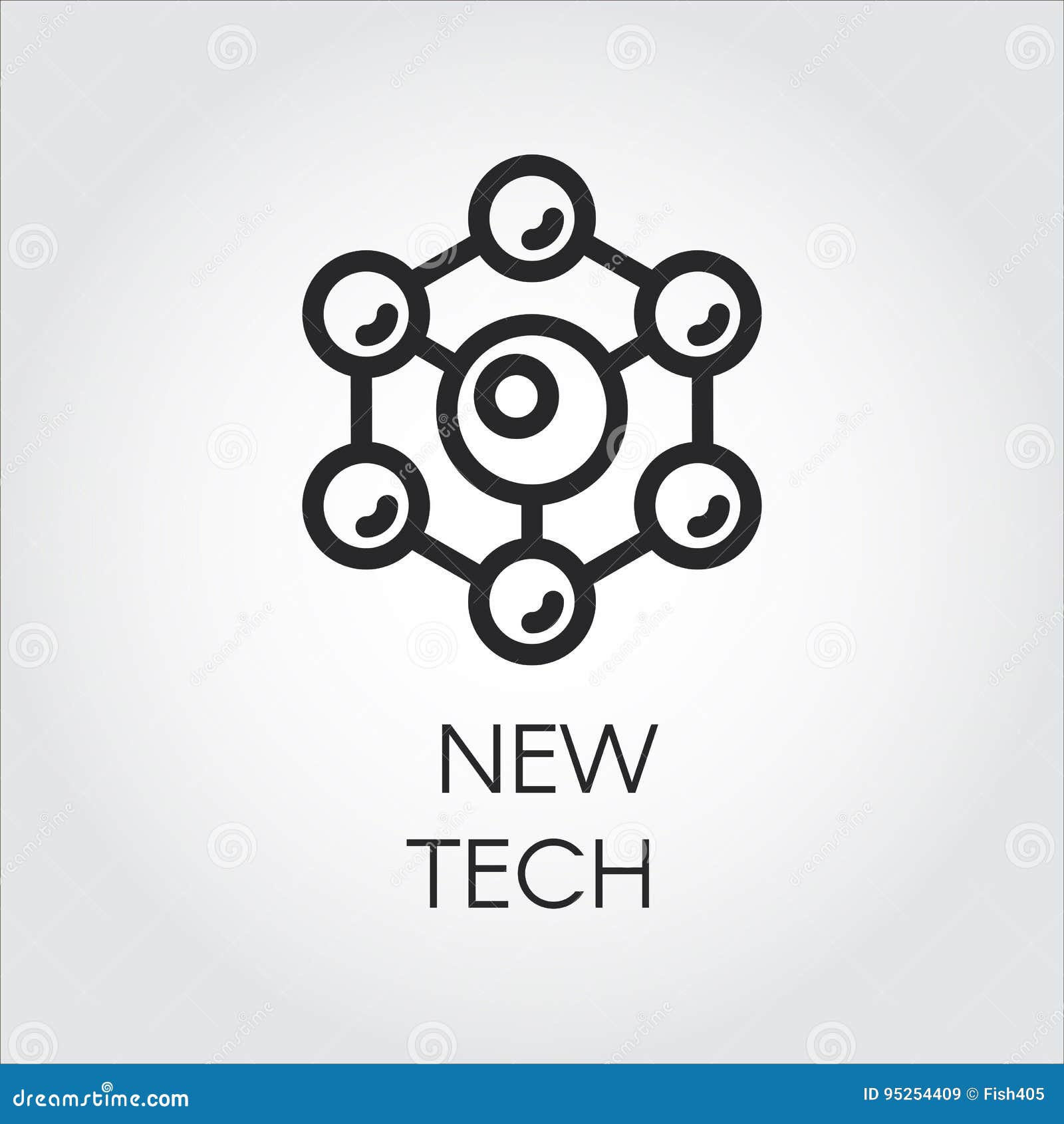 Scientific Spherical Particles Icon In Linear Style. Connection ... Scientific Spherical Particles Icon In Linear Style. Connection ...